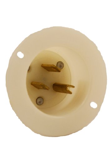 Leviton 5278-C 15 Amp, 125 Volt, Flanged Inlet Receptacle, Straight Bl ...