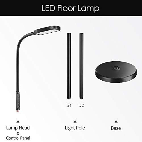 Miroco LED Floor Lamp with 5 Brightness Levels & 3 Color Temperatures ...