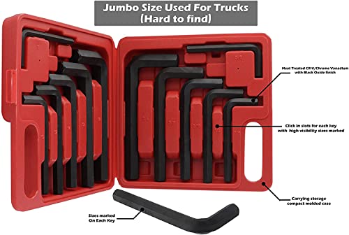 Extra Large Allen Wrench Jumbo Automotive Hex Key Set (SAE and METRIC ...