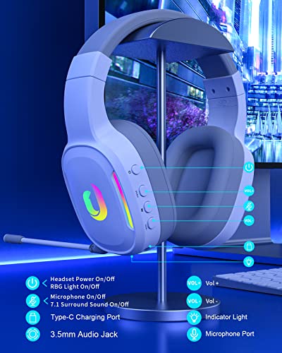 Jeecoo G80 Wireless Gaming Headset - 7.1 Surround Sound, Detachable No ...