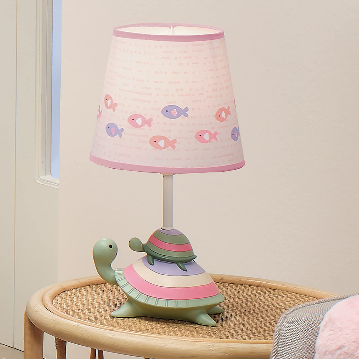 Lambs & Ivy Sea Dreams Turtles Nursery Lamp with Shade & Bulb - Pink ...